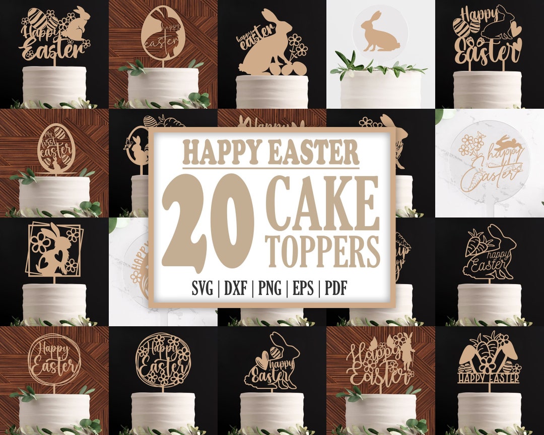 Easter Cake Topper SVG Bundle | Easter Svg Bundle | Happy Easter Svg ...