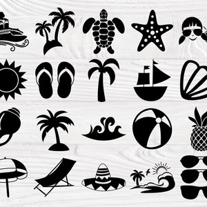 Summer Clipart, Beach Svg, Sunglasses, Palm Tree - Etsy