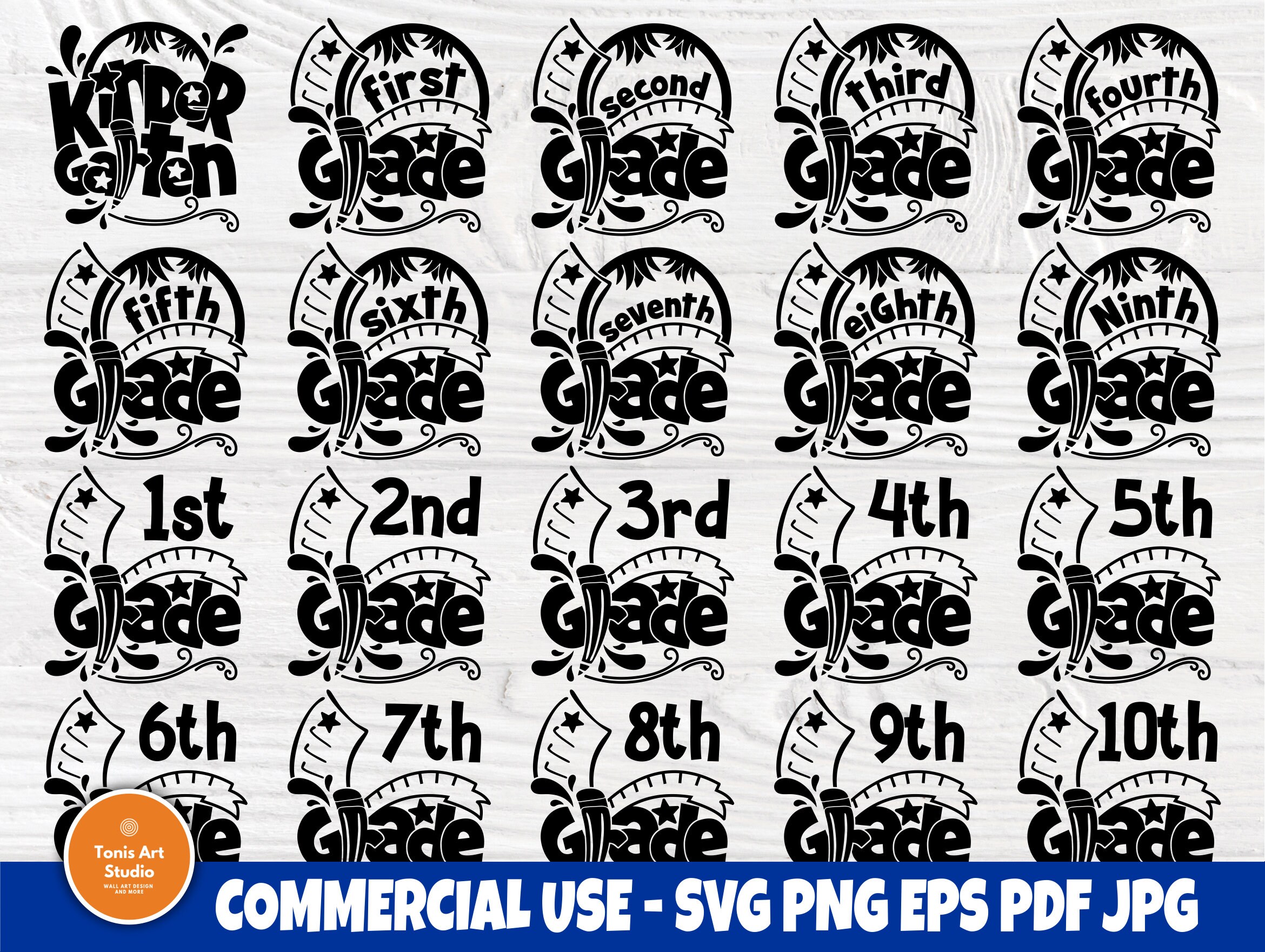 Card Making & Stationery School Grade SVG Bundle Kindergarten Shirt ...
