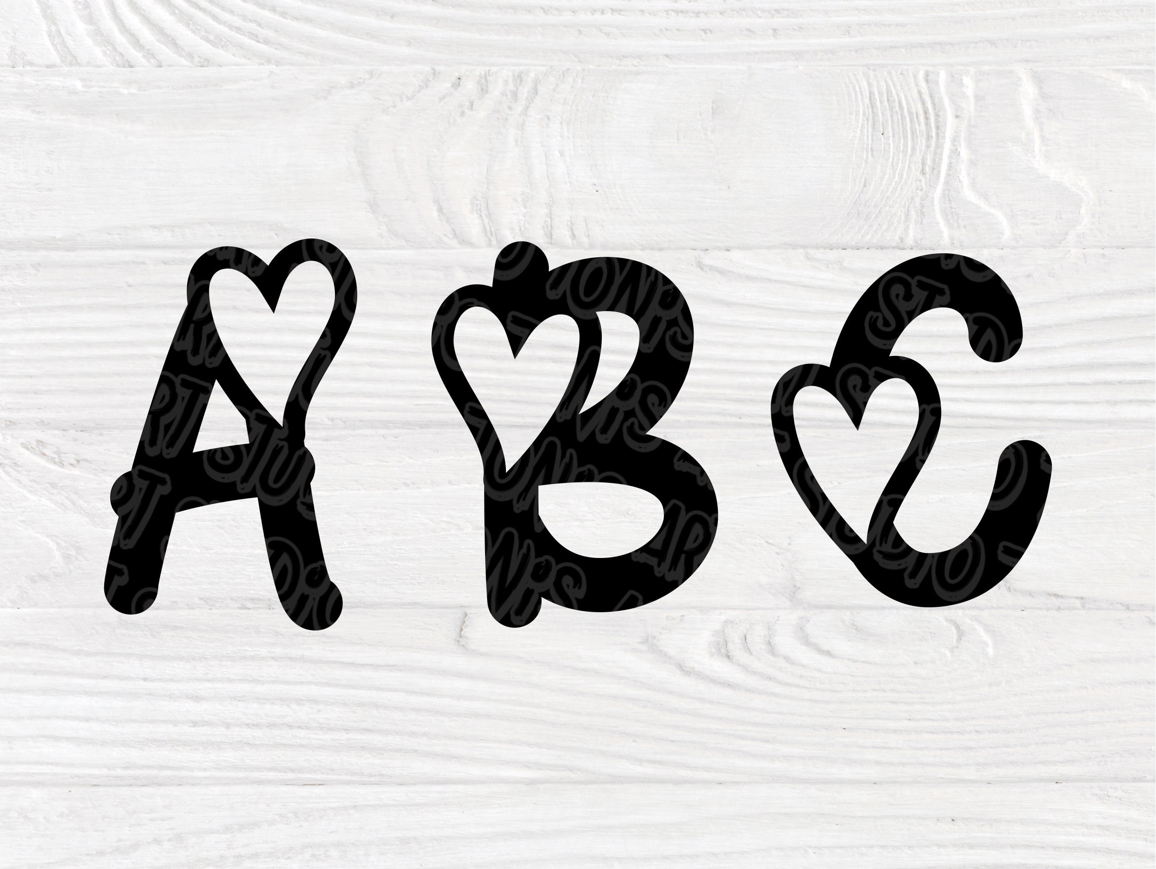 Heart Font SVG Valentines Alphabet Svg Font Cut Files Love Svg 