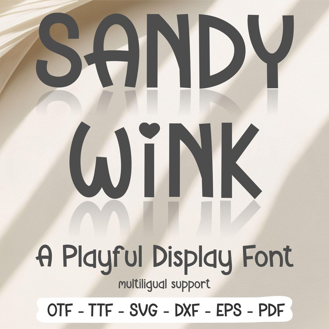 Sandy Wink Font | Playful Display Alphabet (digital Download) - Etsy