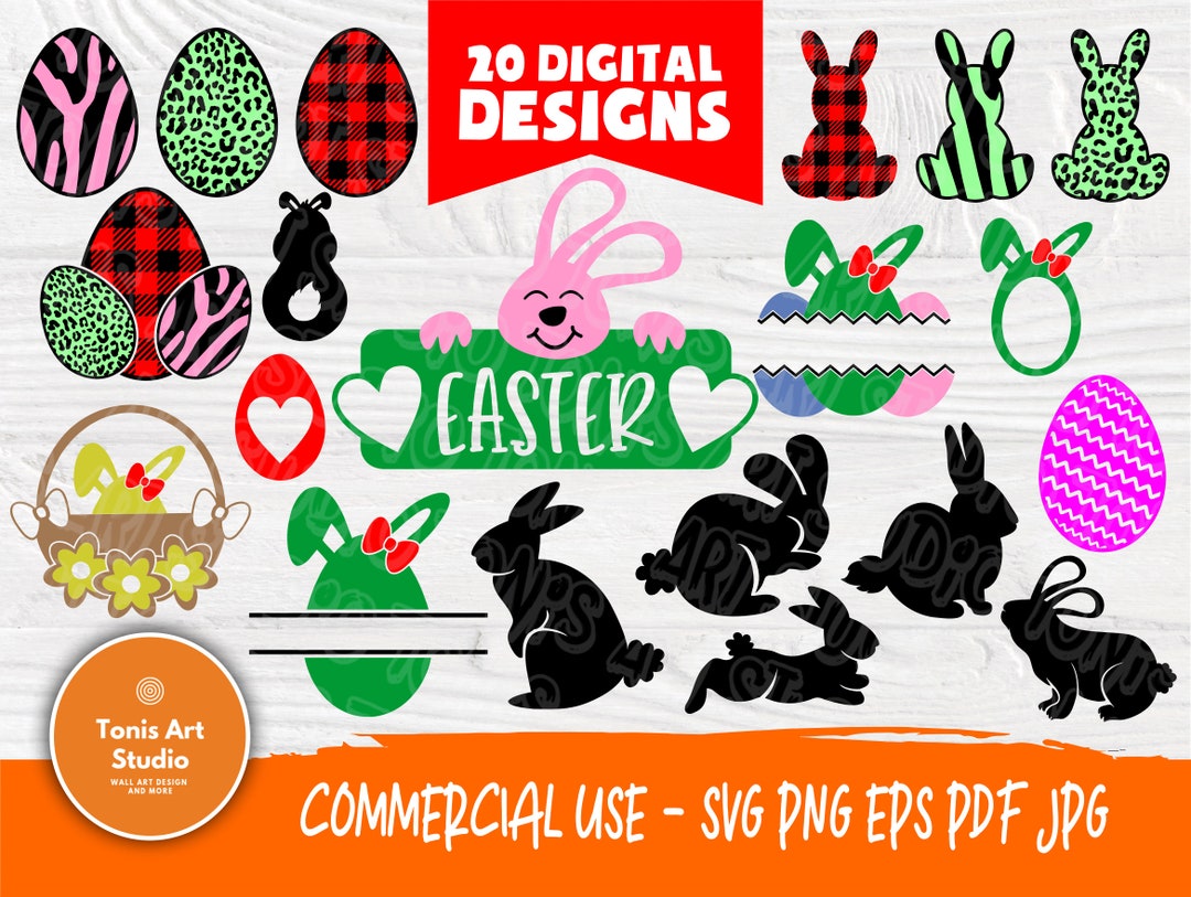Easter Bunny SVG, Easter Egg Svg Bundle, Clipart - Etsy UK