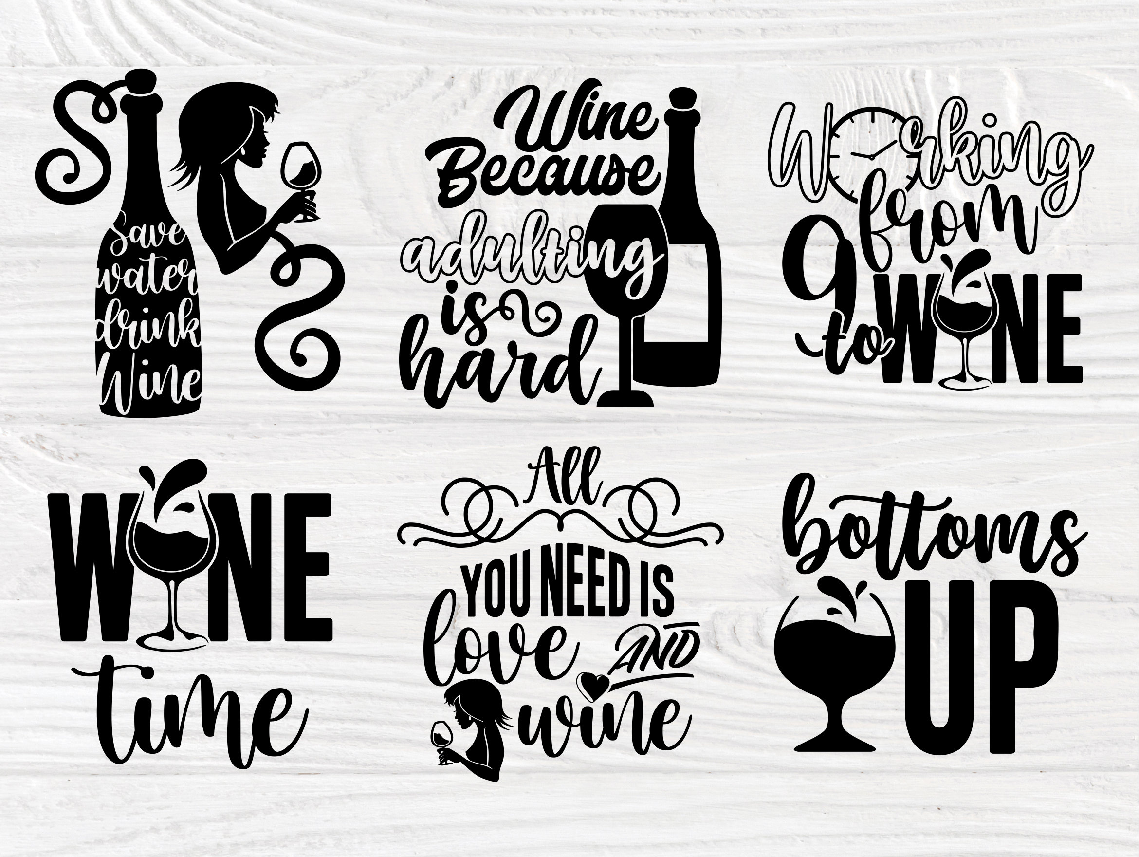 Drinking Svg Bundle Wine Svg Wine Quotes Shirt Etsy
