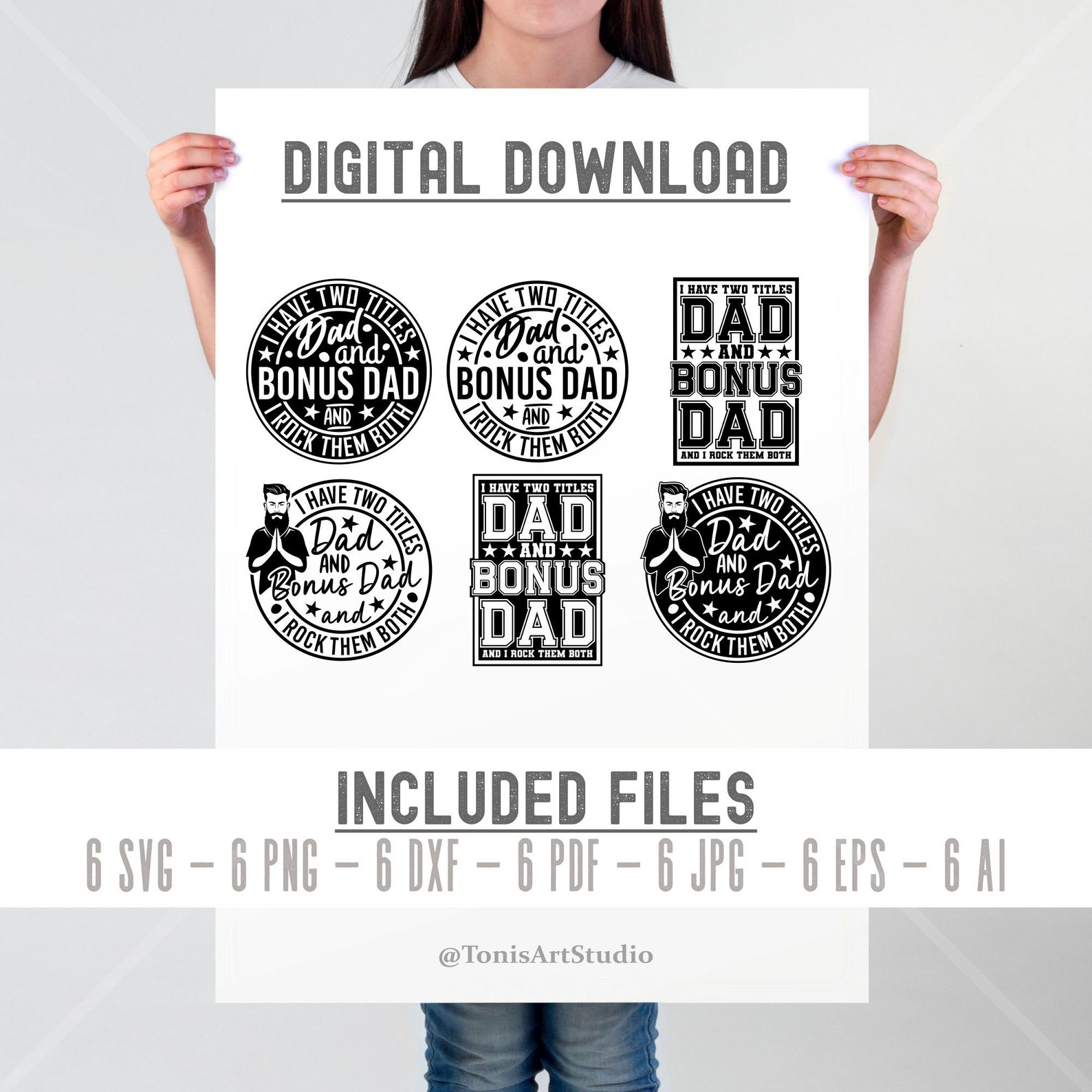 Bonus Dad SVG: Two Titles Design (digital Download) - Etsy