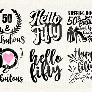 50th Birthday SVG, Fifty Svg, Hello 50 Svg, Png - Etsy UK