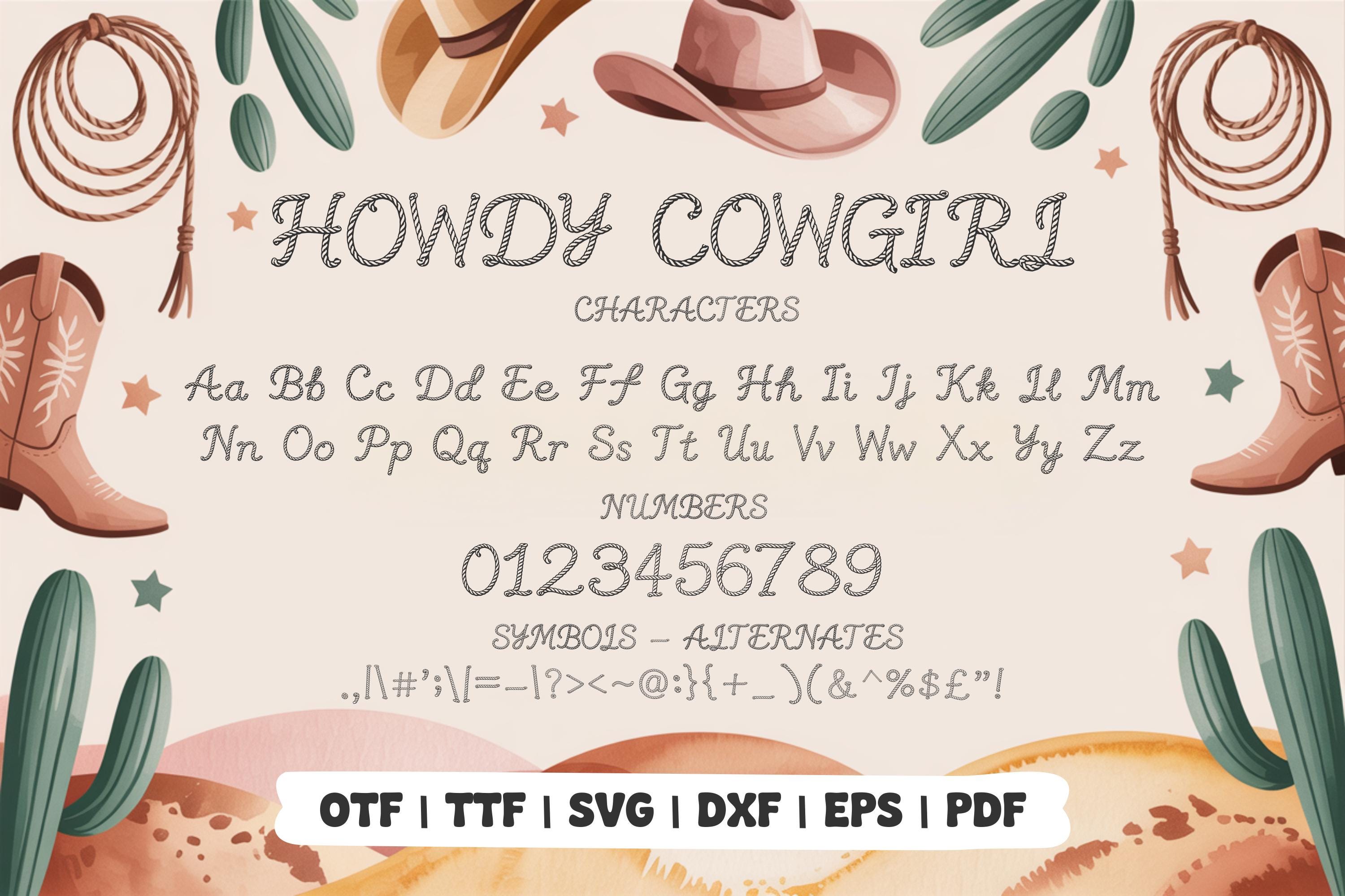 Rope Font SVG OTF - Rope Rider Font, Cowboy Rope Alphabet, Western ...
