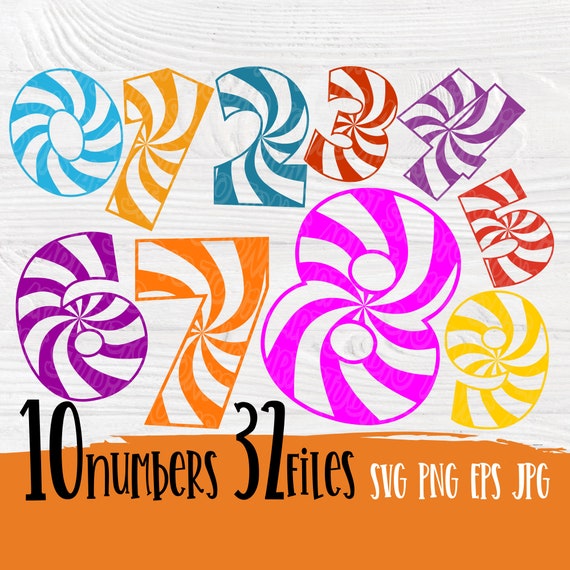 Candy Number SVG Numbers Cut Files Christmas Candy Candy - Etsy Finland