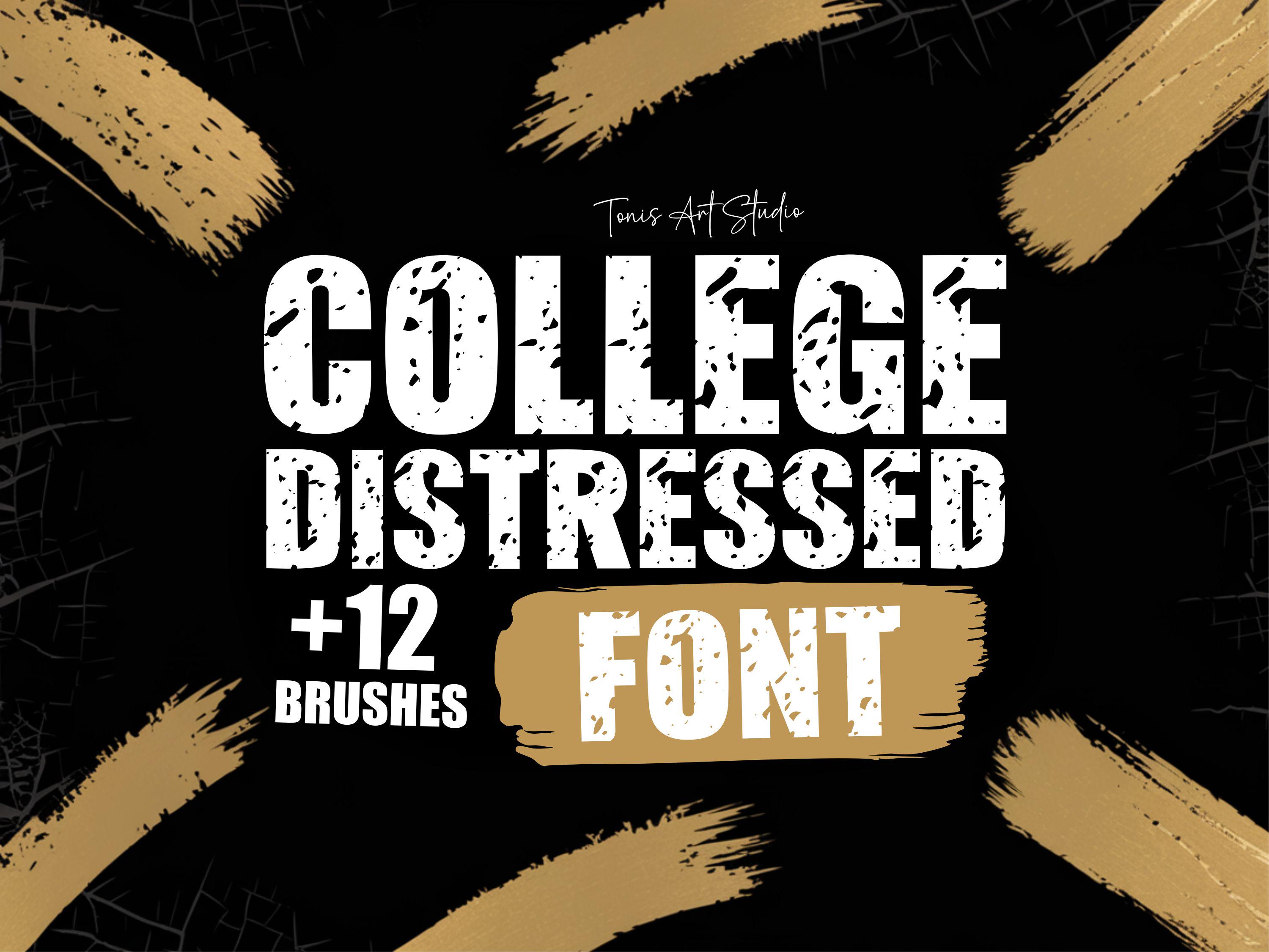 College Distressed Font | Vintage Grunge Style (OTF, TTF, SVG) - Etsy
