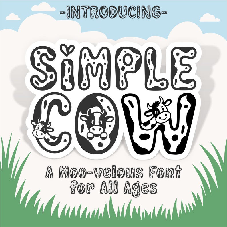 Cow Font: Farm Animal Letters for Cricut (OTF SVG DXF) - Etsy