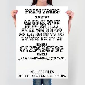 Palm Trees Font - Tropical Beach Summer Font SVG OTF PNG Cut Files - Etsy