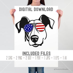 Dog 4th of July Svg - Patriotic Dog Svg - Dog With Sunglasses - USA Svg ...