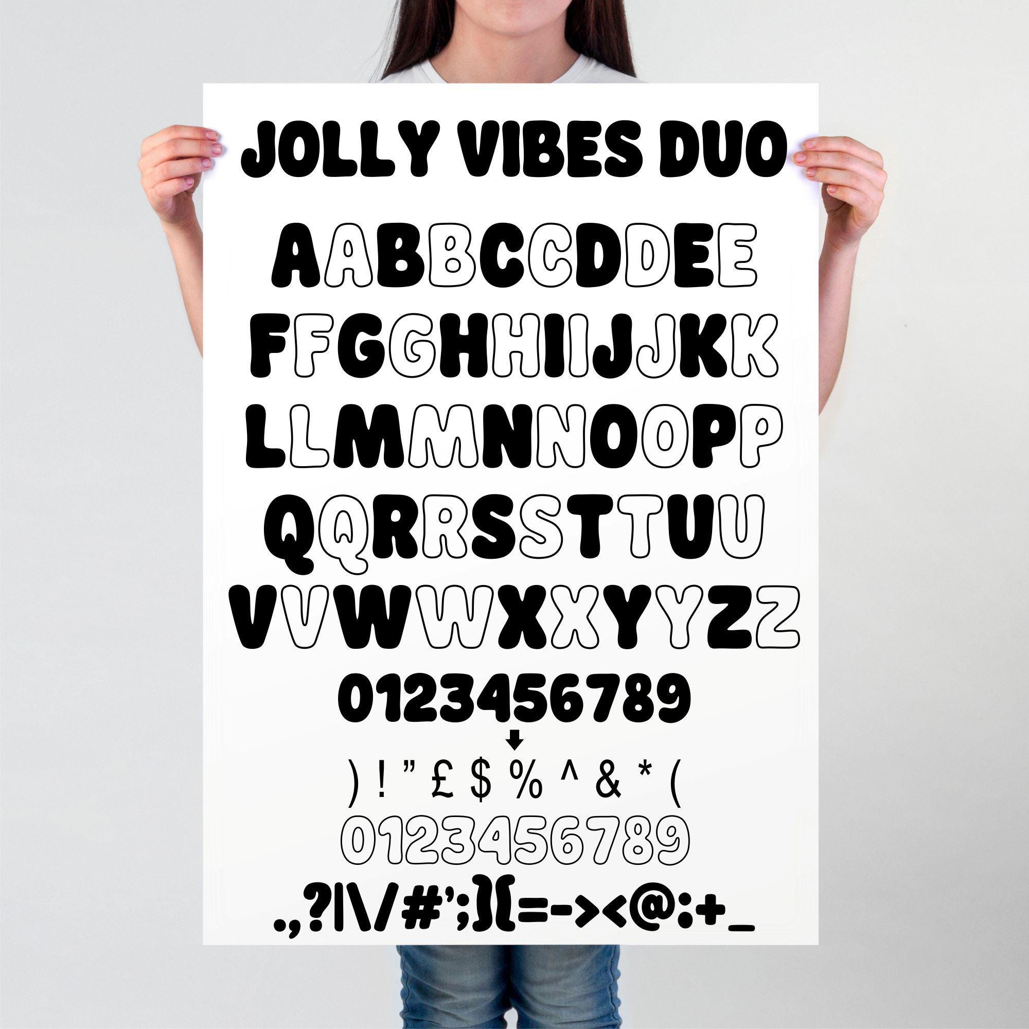 Jolly Vibes Font Bundle: Groovy Bubbly Fonts for Cricut & Procreate - Etsy