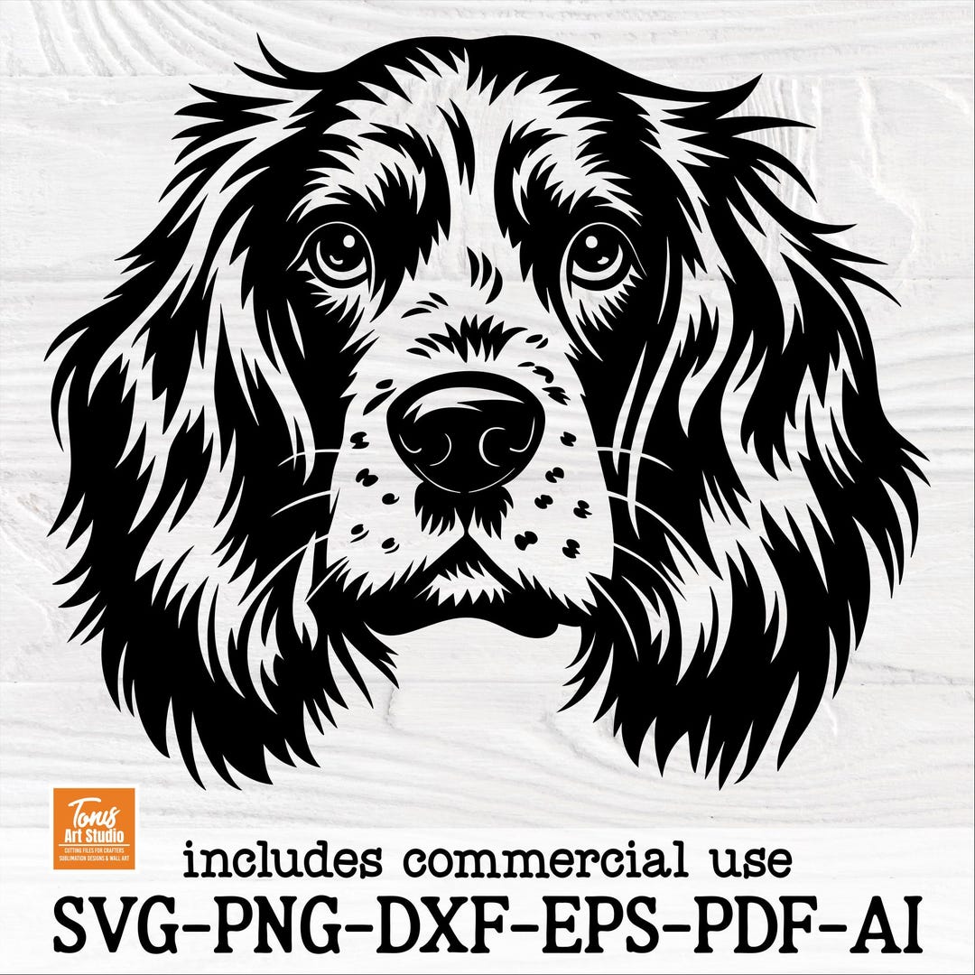 Springer Spaniel Dog SVG Cut File | Spaniel Head Clipart for Cricut and ...