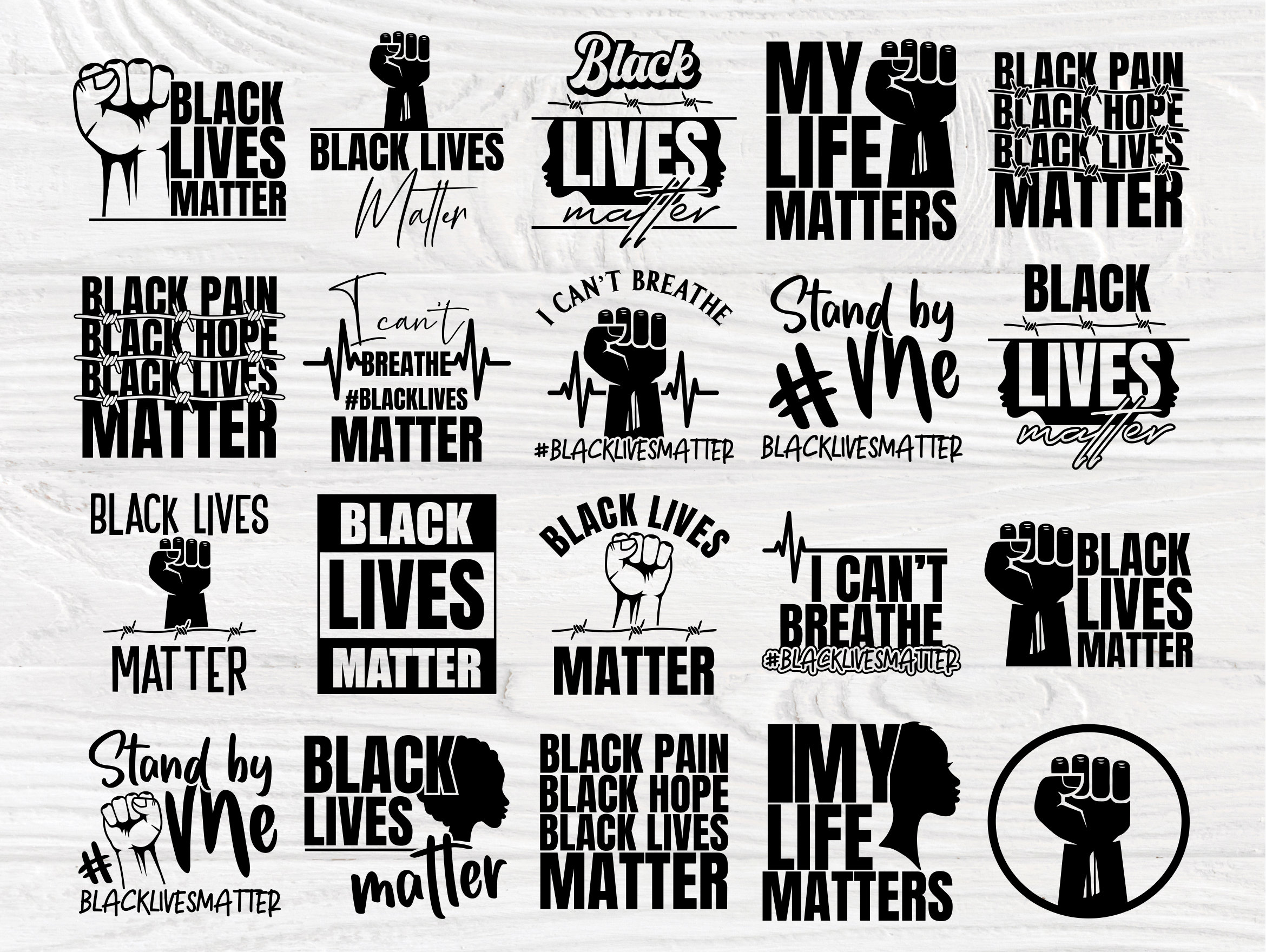 Black Lives Matter SVG Bundle I Cant Breathe Svg | Etsy