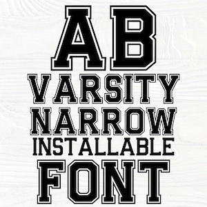 Varsity Narrow Font, SVG, OTF, Jersey Font, Outline Letters College ...