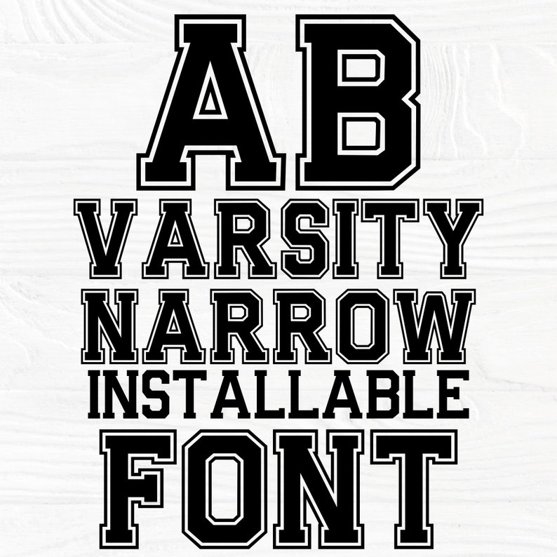 Varsity Narrow Font, SVG, OTF, Jersey Font, Outline Letters College ...