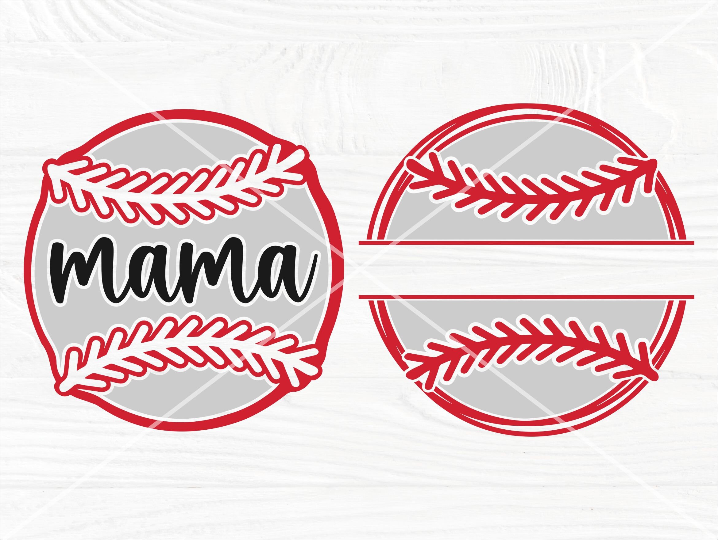 Split Baseball Ball SVG Split Softball Svg Grunge Monogram - Etsy