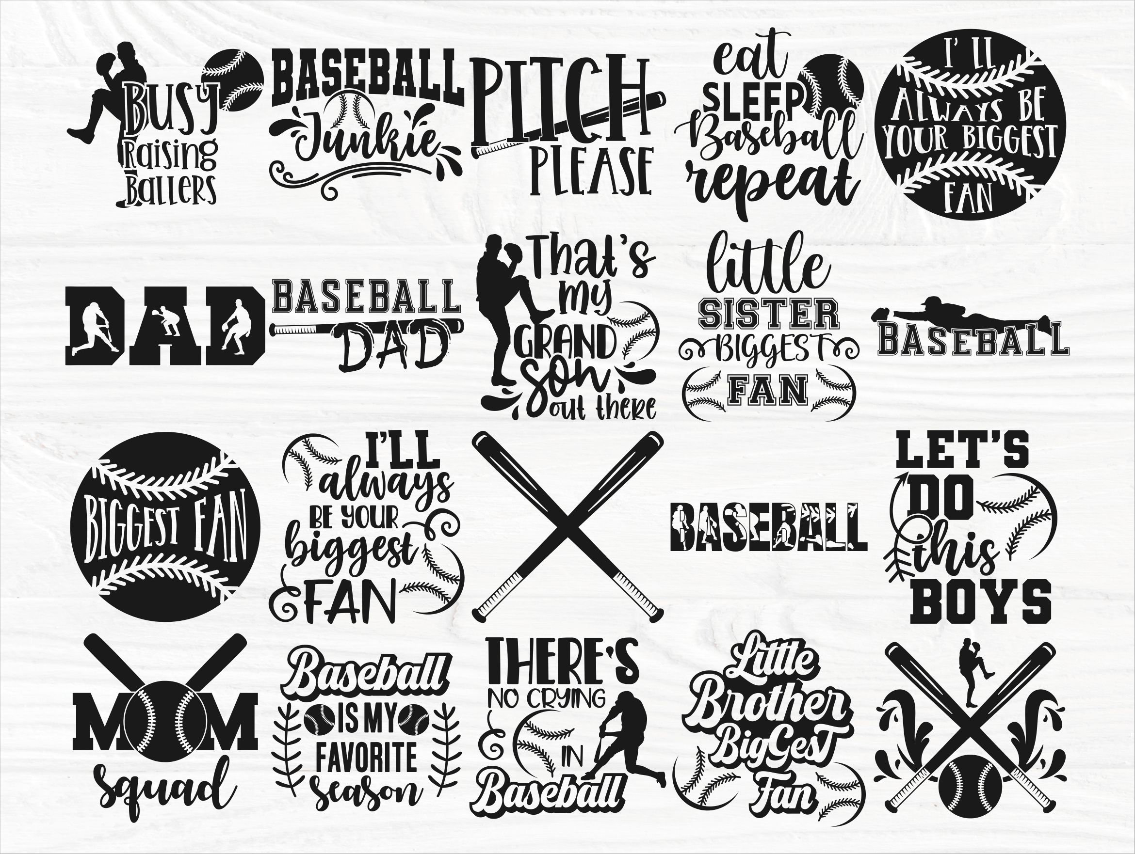 Baseball SVG Bundle – Dad, Mom, Fan Cut Files (commercial Use) - Etsy