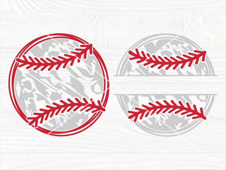 Split Baseball Ball SVG Split Softball Svg Grunge Monogram - Etsy