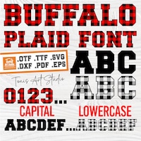 Christmas Alphabet PNG Bundle, Red Plaid Buffalo PNG, Christmas Letters ...