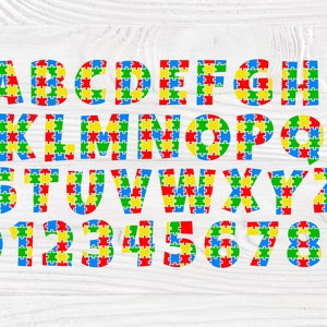 Autism Font SVG Autism Alphabet Svg Cut Files Autism - Etsy UK