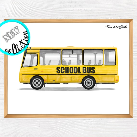 School Bus Print Bus Wall Art for Kids Printable Instant Download ...
