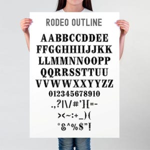 Rodeo Font SVG Bundle Cowboy Alphabet Western Font OTF Rodeo Outline ...