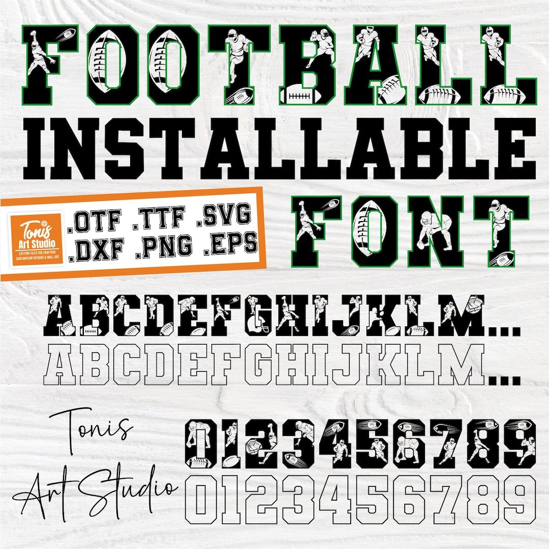 Football Font SVG, Football Varsity Font, OTF, TTF, American Football ...