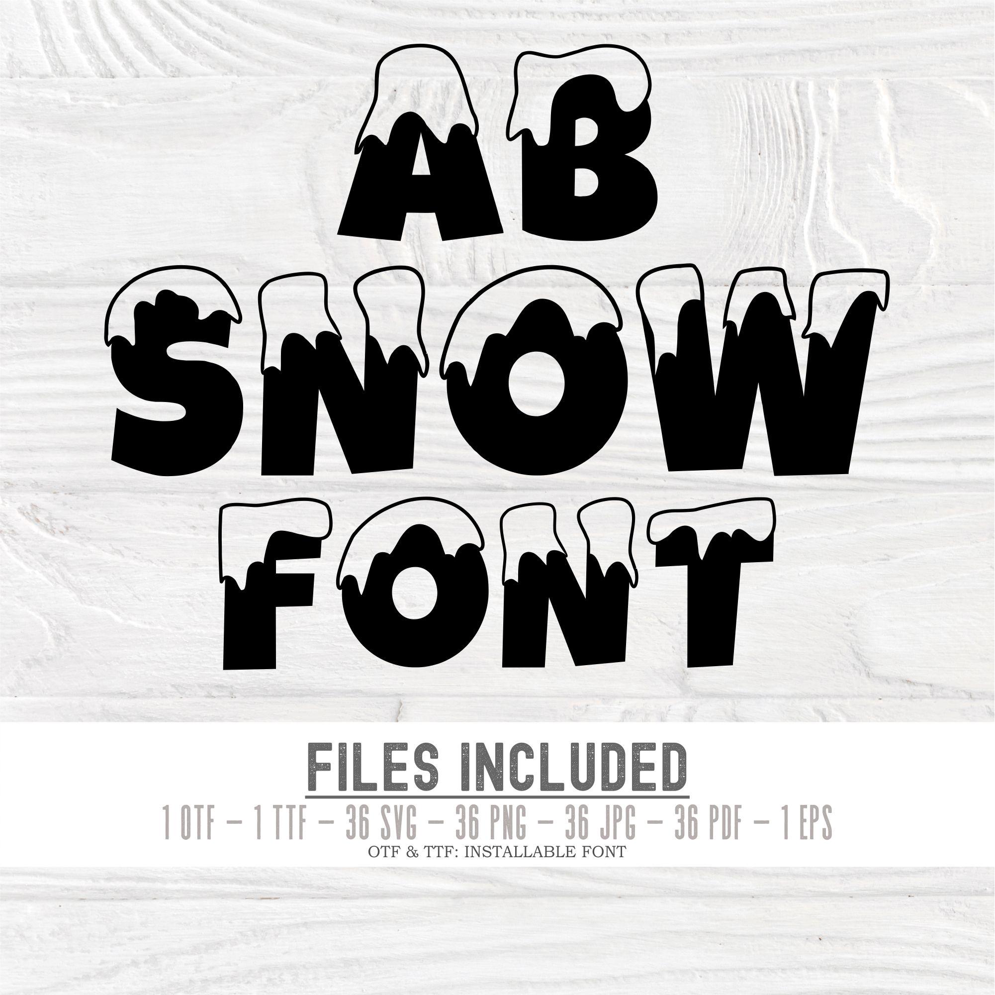 Snow Font SVG: Winter Christmas Alphabet (installable Font) - Etsy