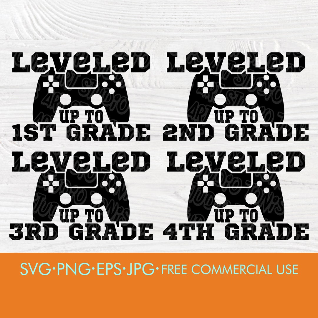 Leveled up to 1st, 2nd, 3rd, 4th Grade SVG - Etsy UK