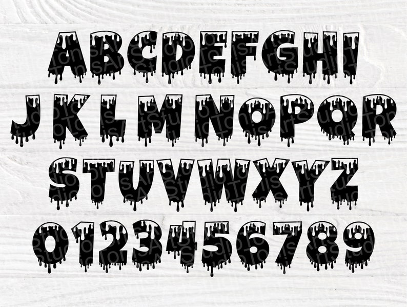 Dripping Font SVG Dripping Alphabet Dripping Cut Files | Etsy