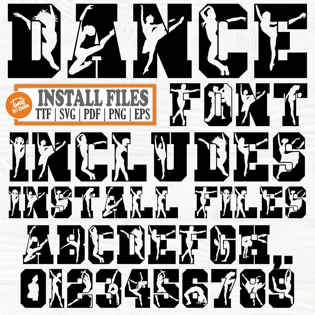 Dance Font Svg, Dance Svg, Dancing Varsity Font, Monogram Letters Svg ...