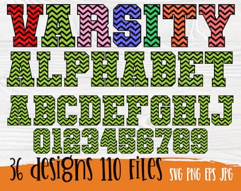 Chevron Numbers Svg | Etsy