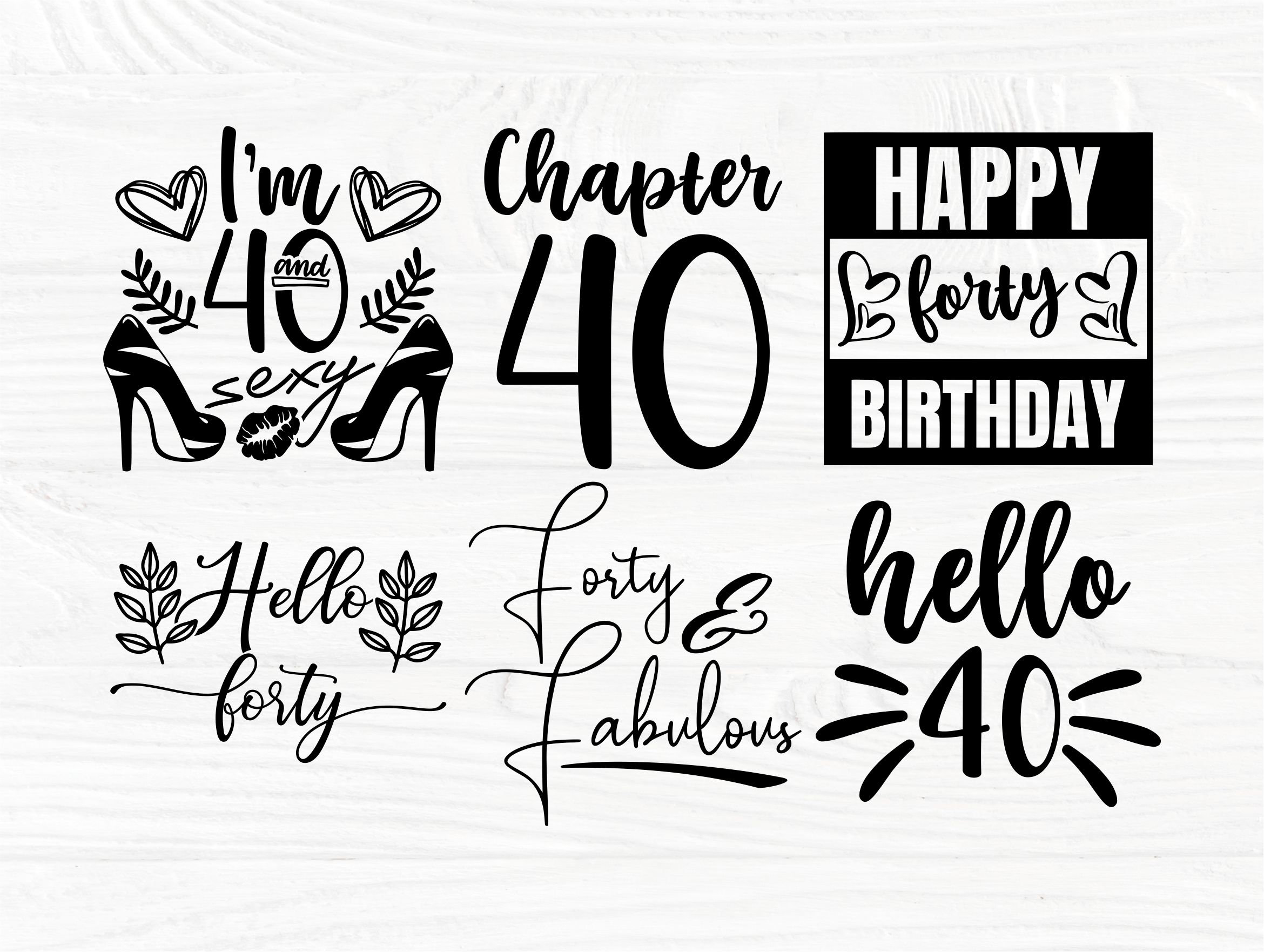 40th Birthday SVG Forty Svg Hello 40 Svg Dxf - Etsy Australia