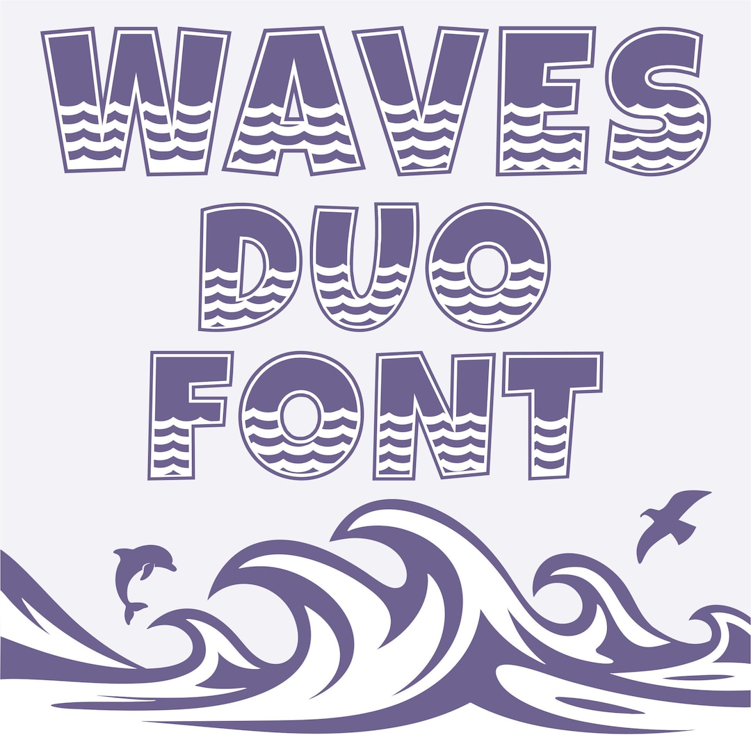 Waves Duo Font: Beachy Kids Font for Cricut, Silhouette, Procreate ...