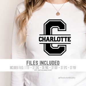 Varsity Monogram Font: College Sports SVG, OTF, TTF (digital Download ...