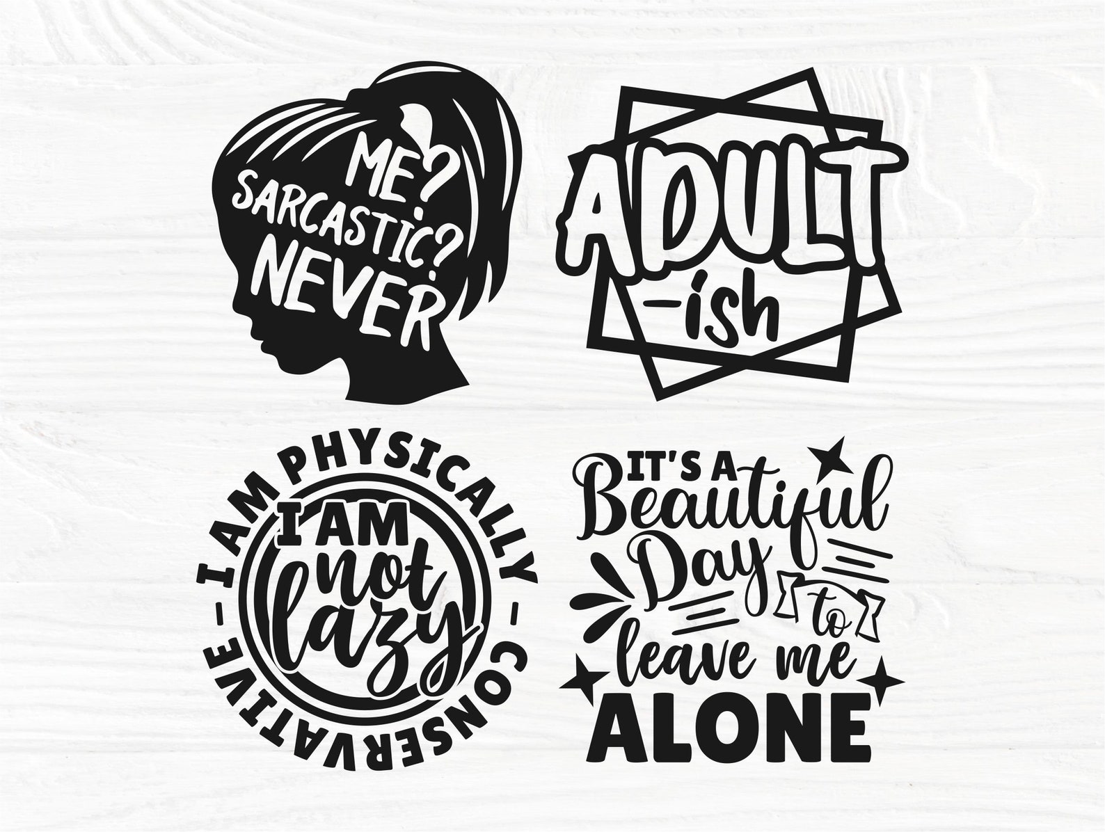 Sarcastic Svg Bundle Sassy Quotes Svg Cut Files Etsy