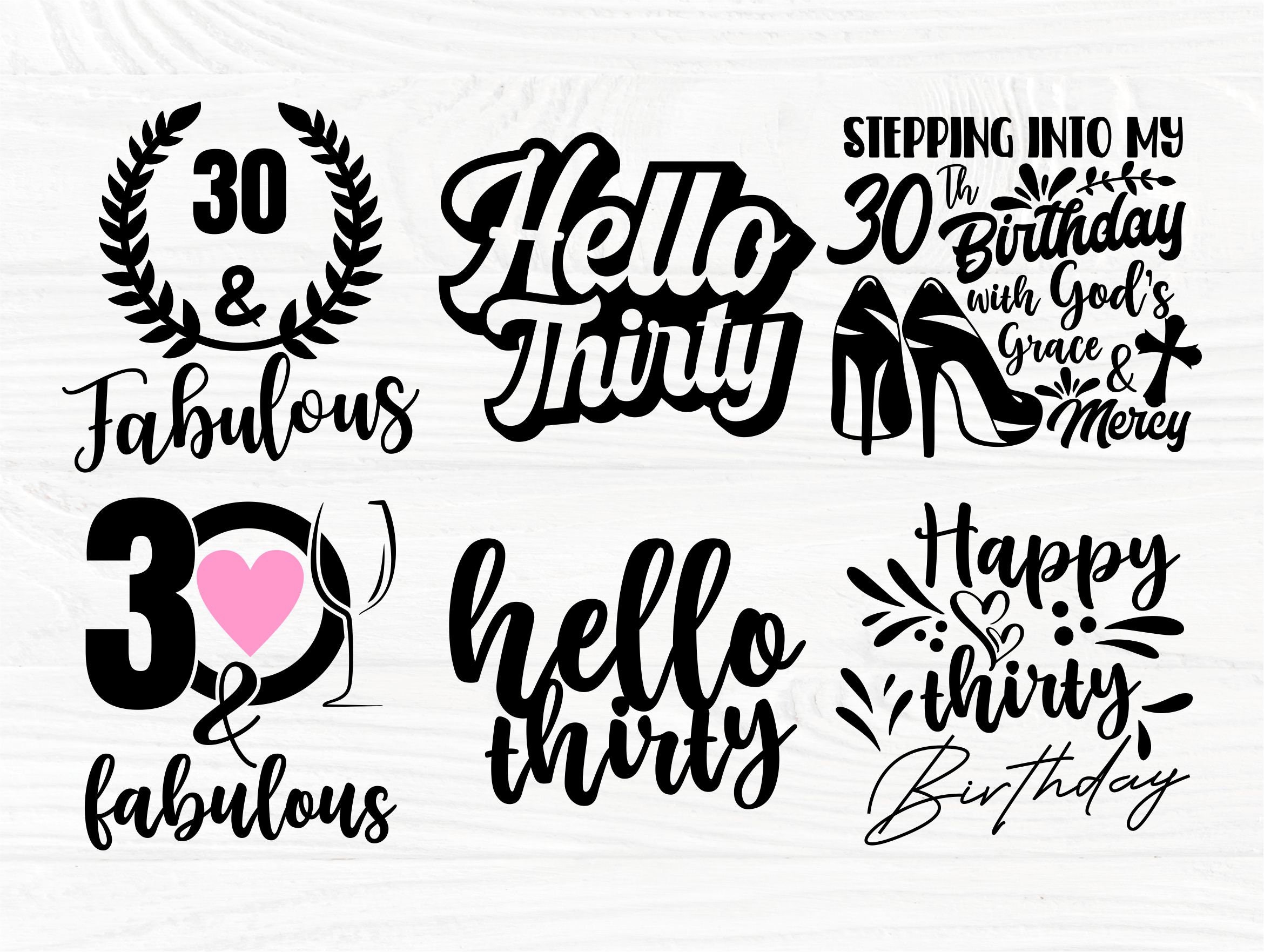 30th Birthday SVG Thirty Svg Hello 30 Svg Dxf - Etsy