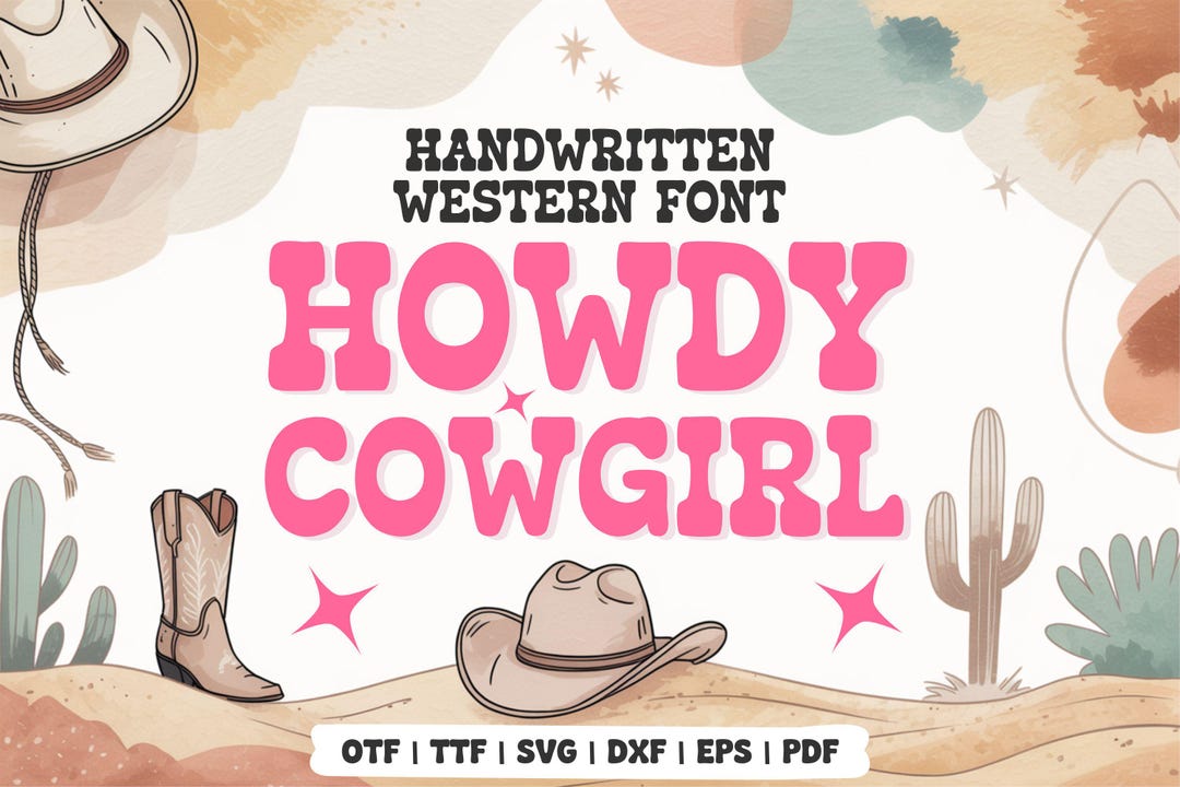 Howdy Cowgirl Font | Western Font SVG OTF TTF | Country Alphabet ...