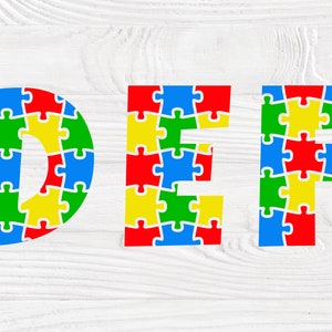 Autism Font SVG Autism Alphabet Svg Cut Files Autism - Etsy UK