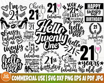 21st Birthday Svg - Etsy