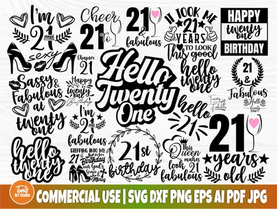 21st Birthday SVG Twenty One Svg Hello 21 Svg - Etsy