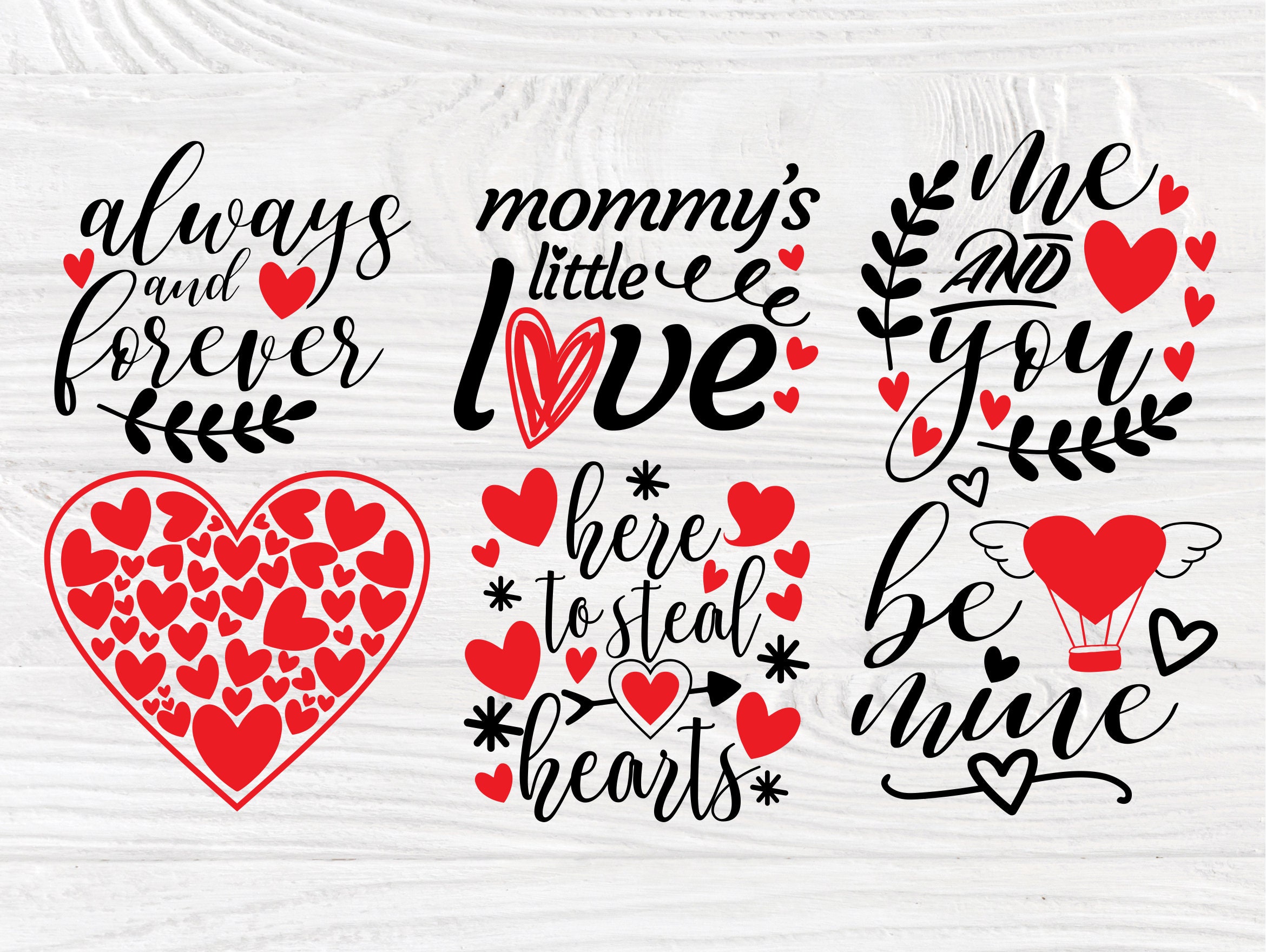 Valentines Bundle SVG Quotes Hearts Svg Love Svg - Etsy