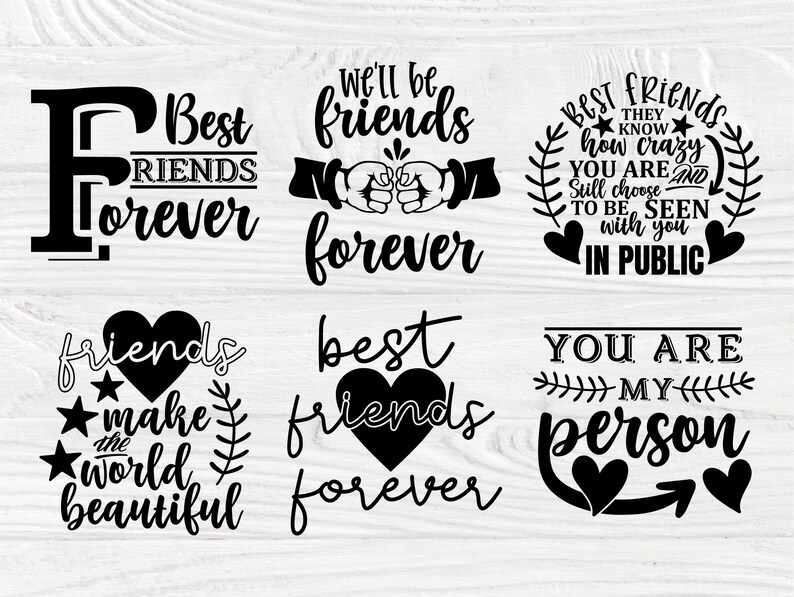 Best Friends Signs SVG Bundle, Friendship Quotes - Etsy Canada