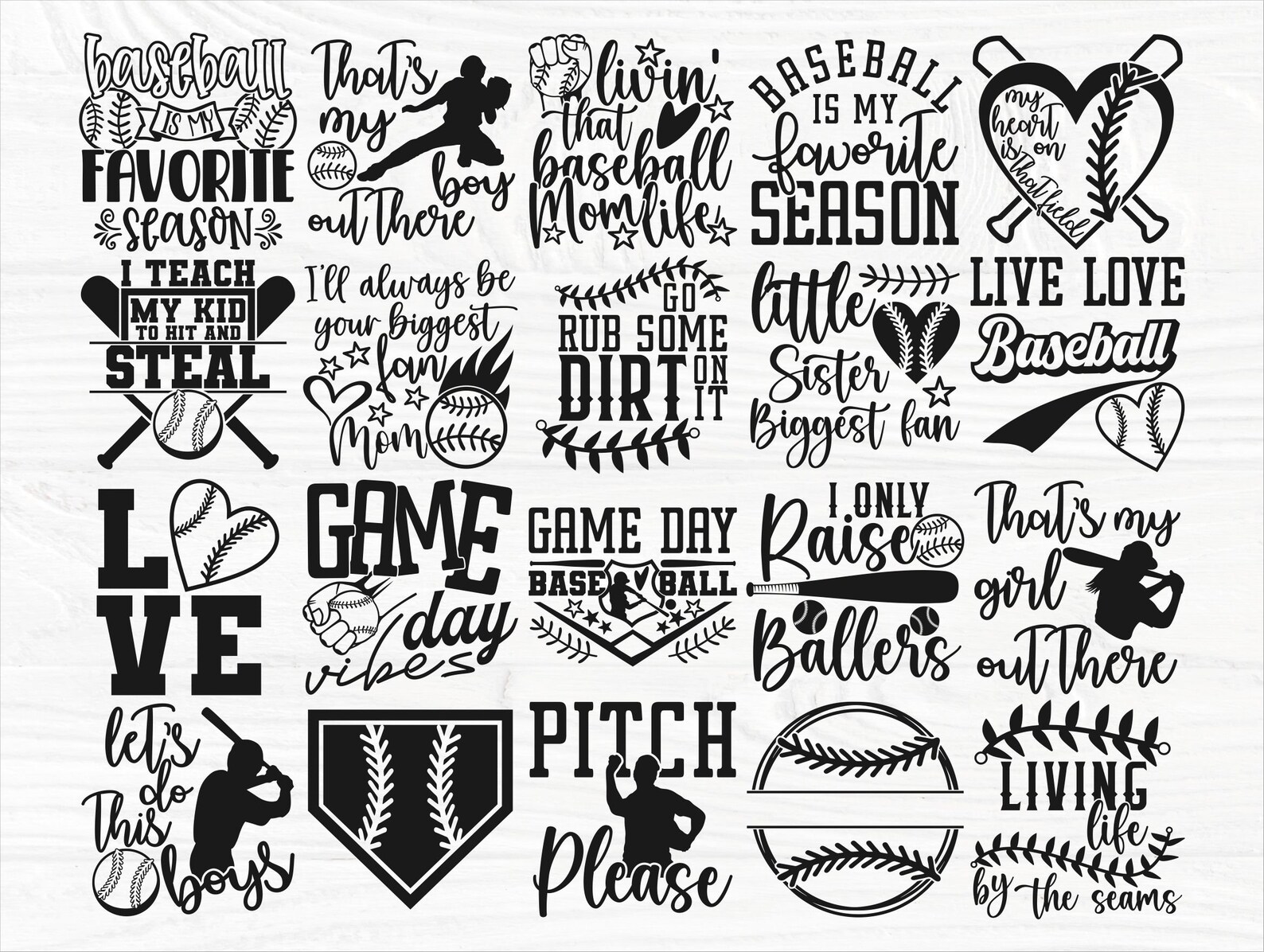 Baseball SVG Bundle Funny Baseball Signs Sport Quotes Svg - Etsy