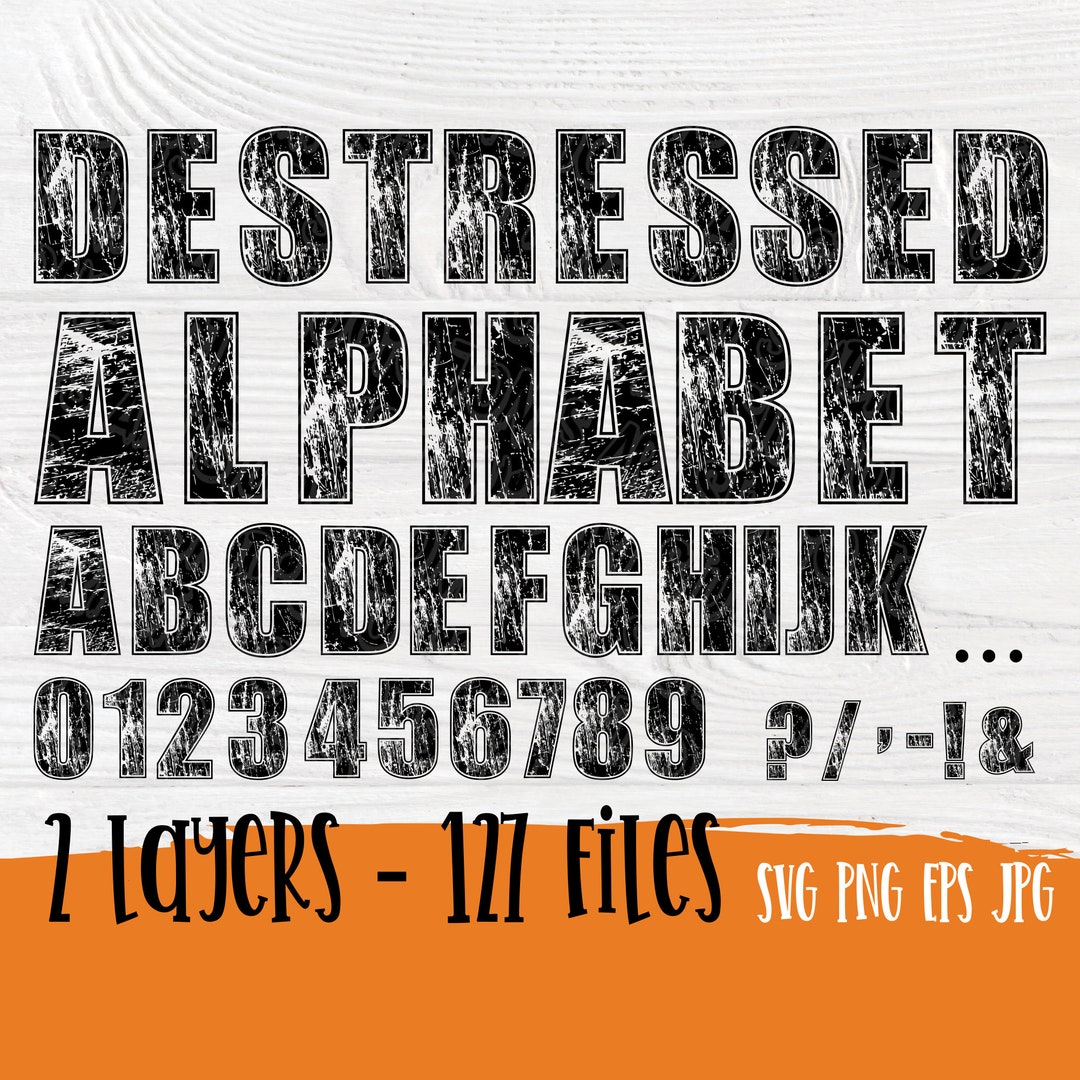 Distressed Font SVG Grunge Alphabet Svg Distressed - Etsy UK