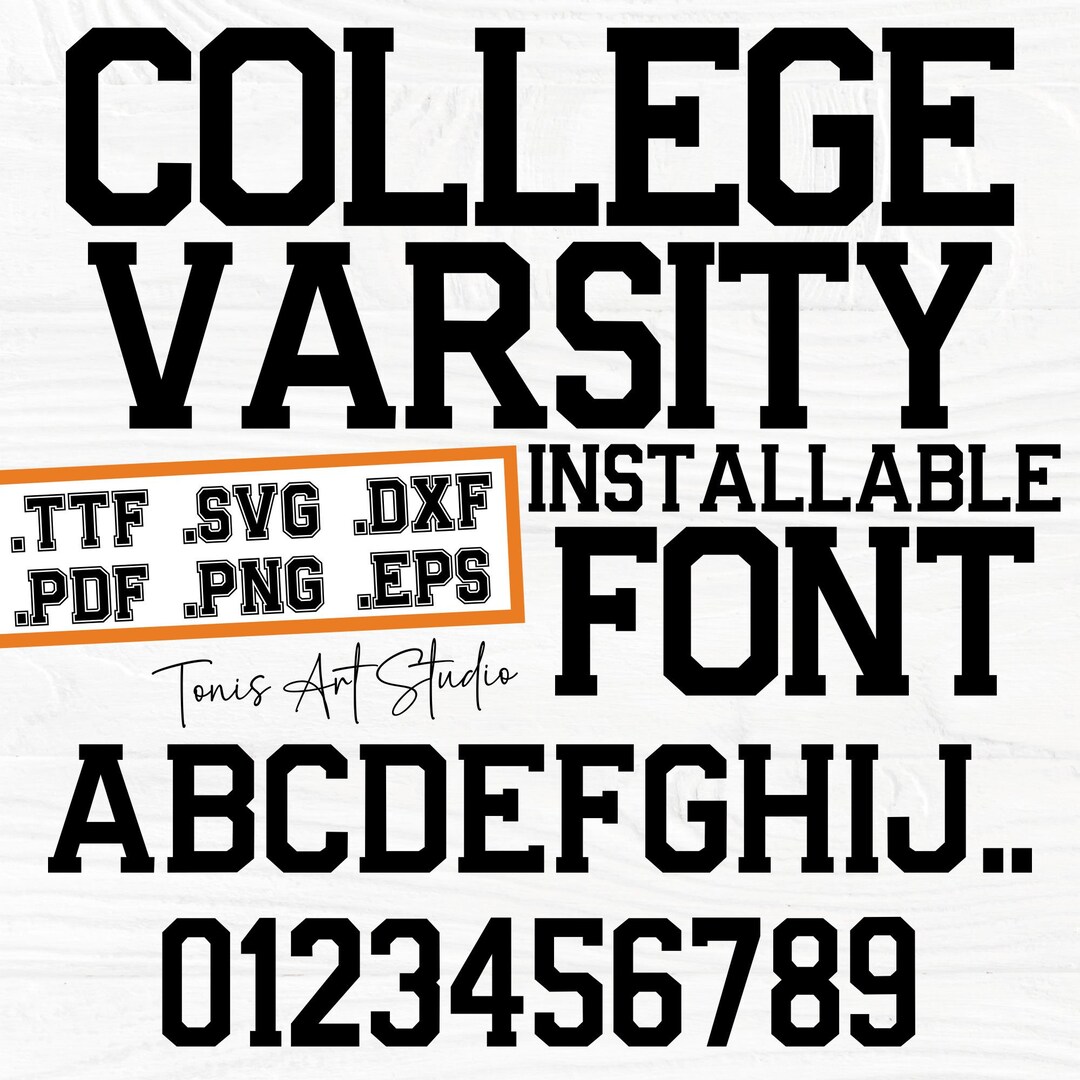 College Varsity Font, Varsity Font Svg, College Font Svg, College ...