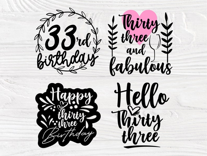 33rd Birthday SVG Bundle Birthday Shirt Designs - Etsy