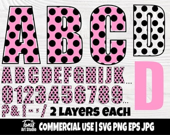 Polka Dot Alphabet Svg, Polka Dot Letters, Polka Dot Font Cut Files, Letters Svg Vector ...