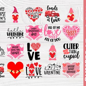 Valentines SVG Bundle, Valentine Gnomes Svg, Heart Clipart, Love Quotes ...